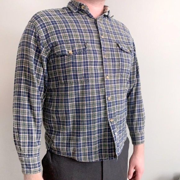 Riders by Lee | Shirts | Riders Vintage 9s Blue And Green Plaid Button Down Long Sleeve Flannel ...